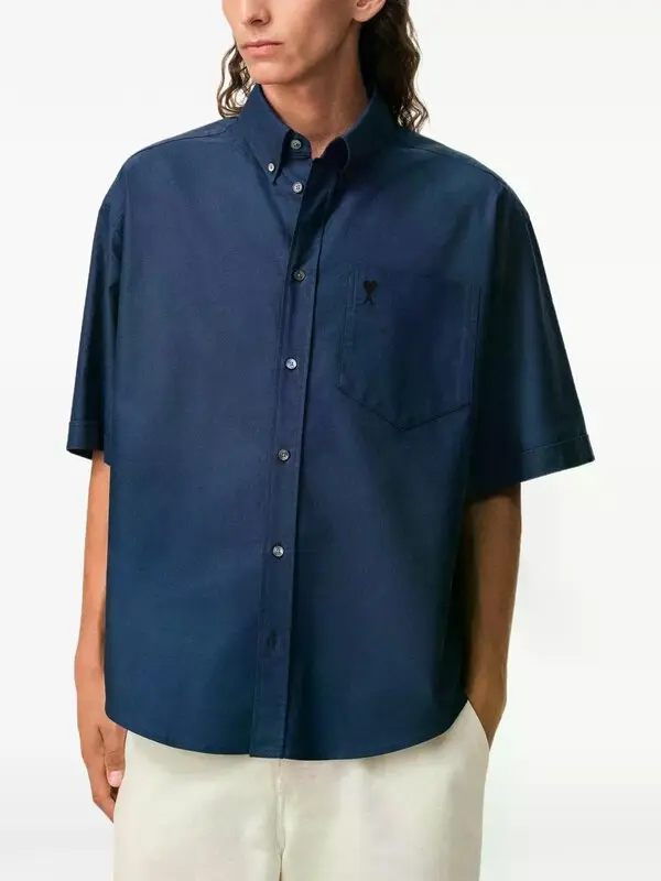 AMI Paris De Coeur Short-sleeve Shirt - Blue