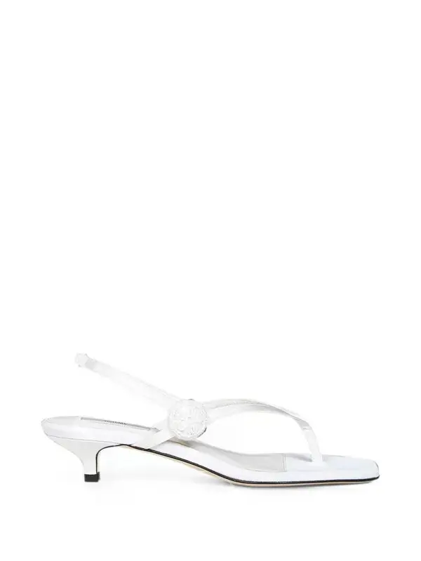 TOTEME Crochet-appliqué Thong Sandals - White