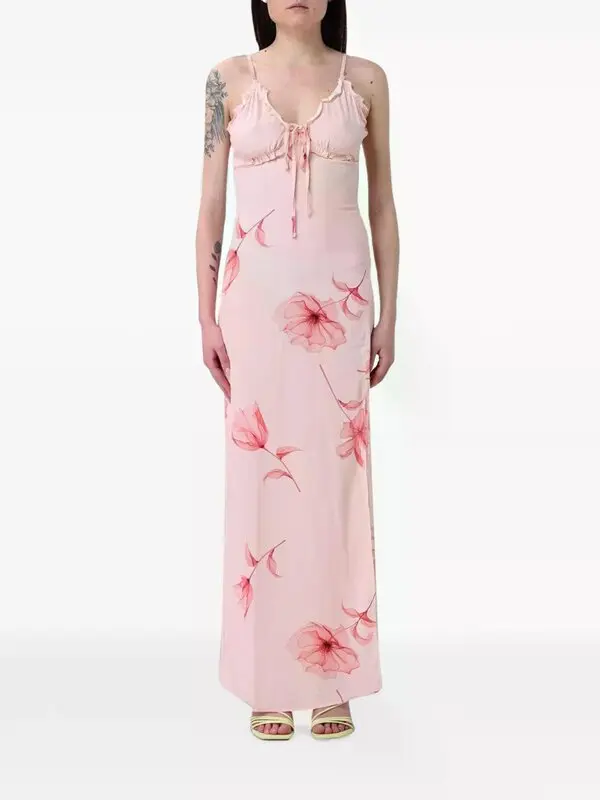 MAR DE MARGARITAS Floral-print Ruffled Dress - Pink