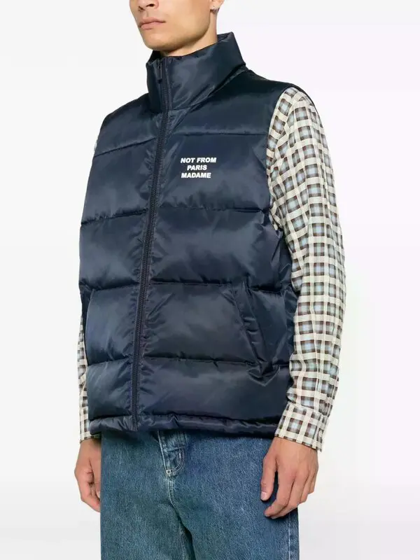 Drole De Monsieur Padded Zip-up Gilet - Blue