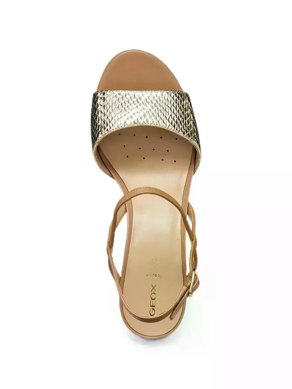 Geox Virnilisa Snake-effect Buckle-strap Heeled Sandals