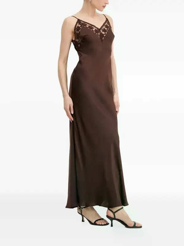 Bardot Bonita Lace-trim Maxi Dress - Brown