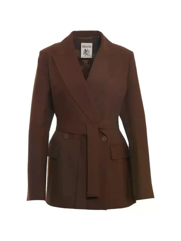SEMICOUTURE Belted Double-breasted Jacket