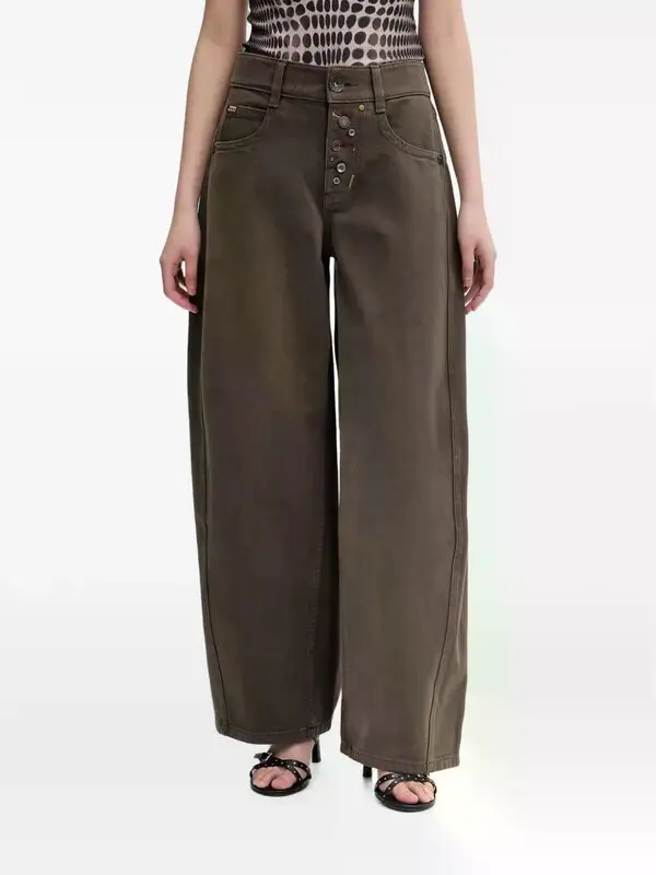Miss Sixty Button-fly Mid-rise Wide-leg Jeans