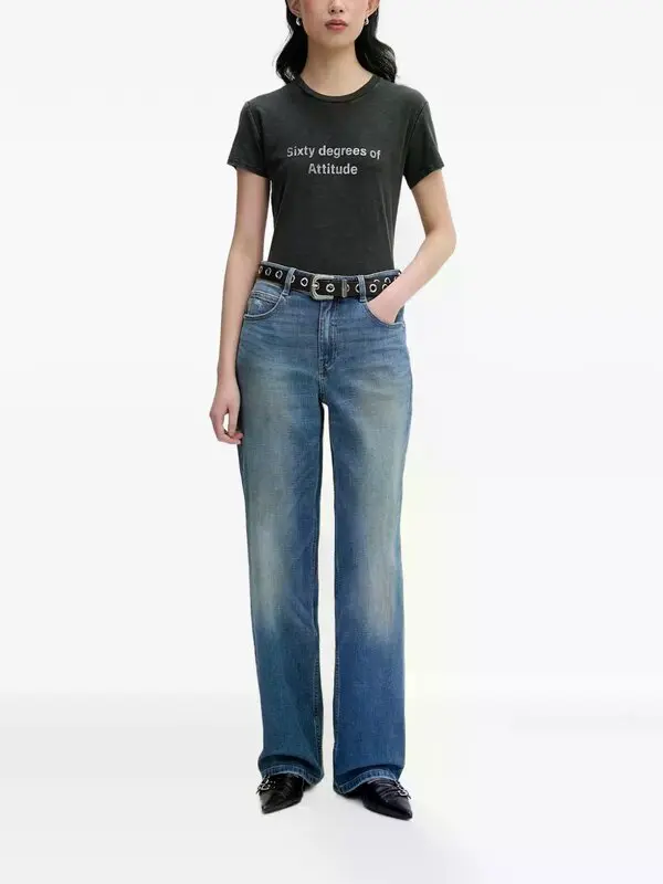 Miss Sixty Slogan Print Crewneck T-shirt
