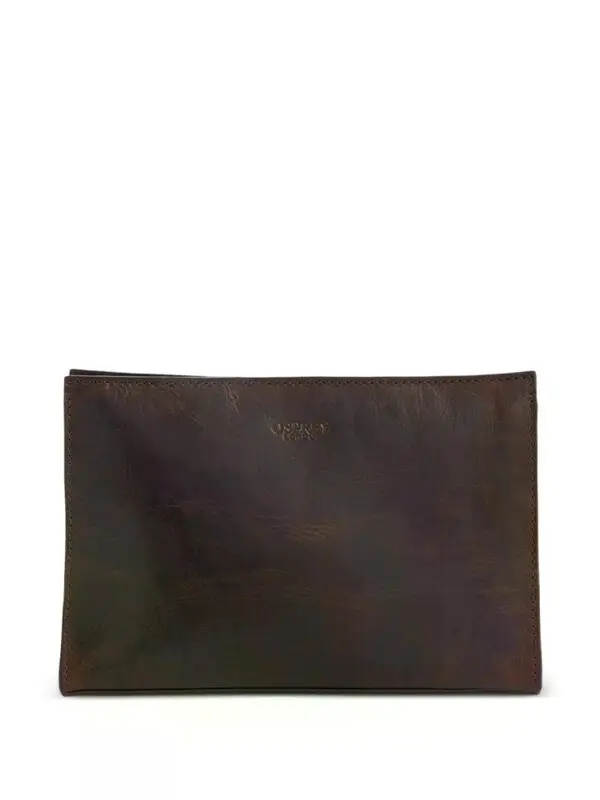 OSPREY LONDON Carter Logo-debossed Leather Wash Bag