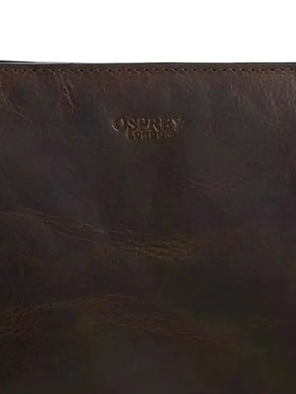 OSPREY LONDON Carter Logo-debossed Leather Wash Bag