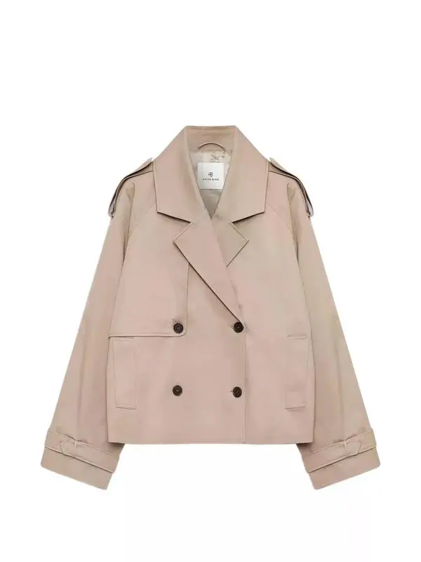 ANINE BING Rickie Cropped Trench Beige
