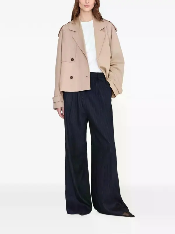 ANINE BING Rickie Cropped Trench Beige