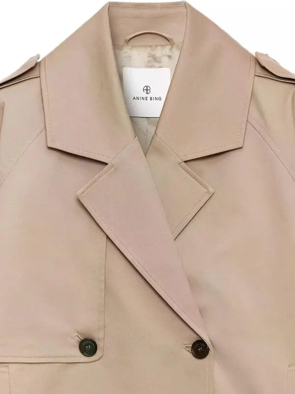 ANINE BING Rickie Cropped Trench Beige