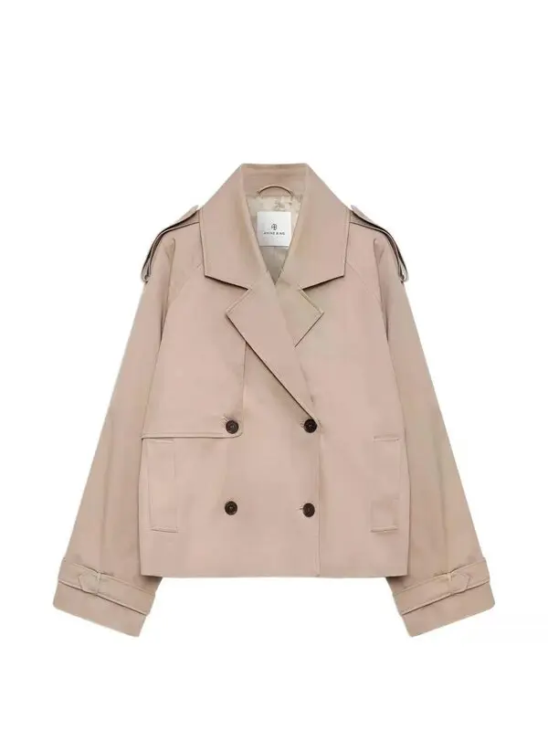 ANINE BING Rickie Cropped Trench - Neutrals