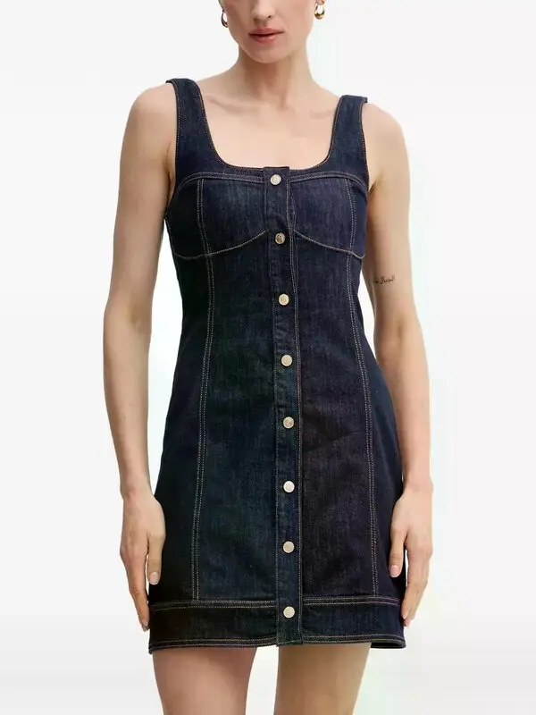 GAUDI Button-down Sleeveless Denim Mini Dress