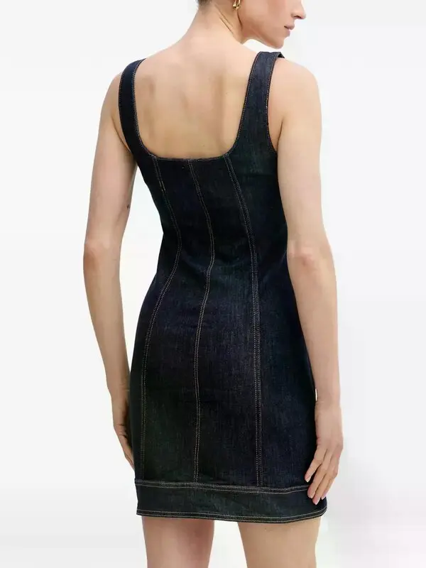 GAUDI Button-down Sleeveless Denim Mini Dress