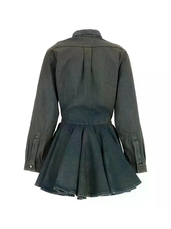 HAIKURE Distressed Flared Dress - Blue