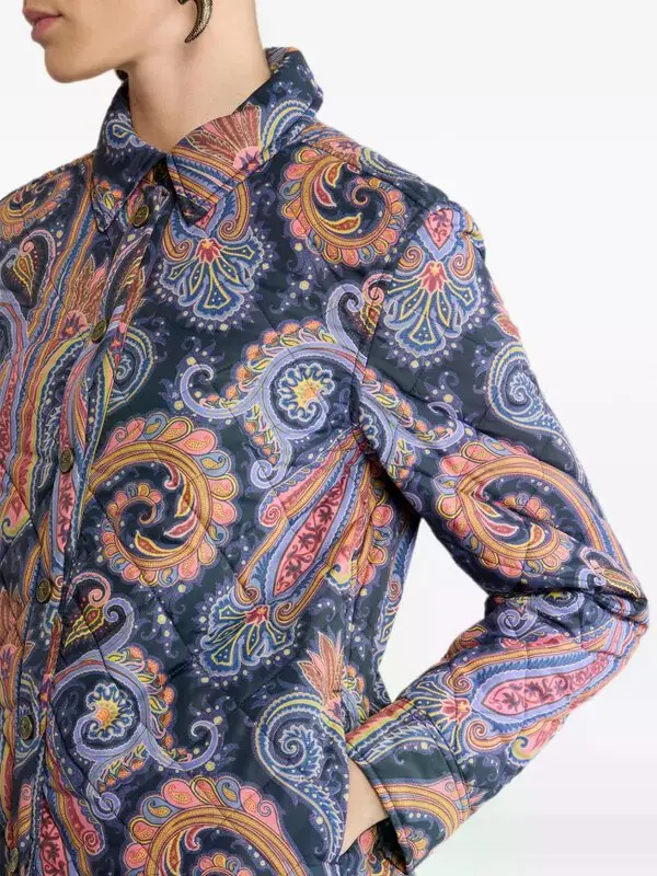 Etro Quilted Overshirt With Paisley Motif