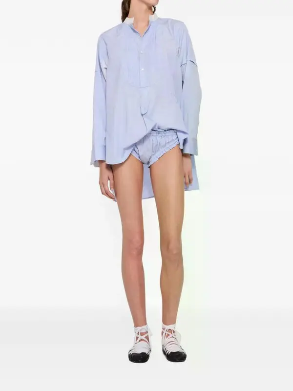 LA FETICHE Striped Embroidered Blouse