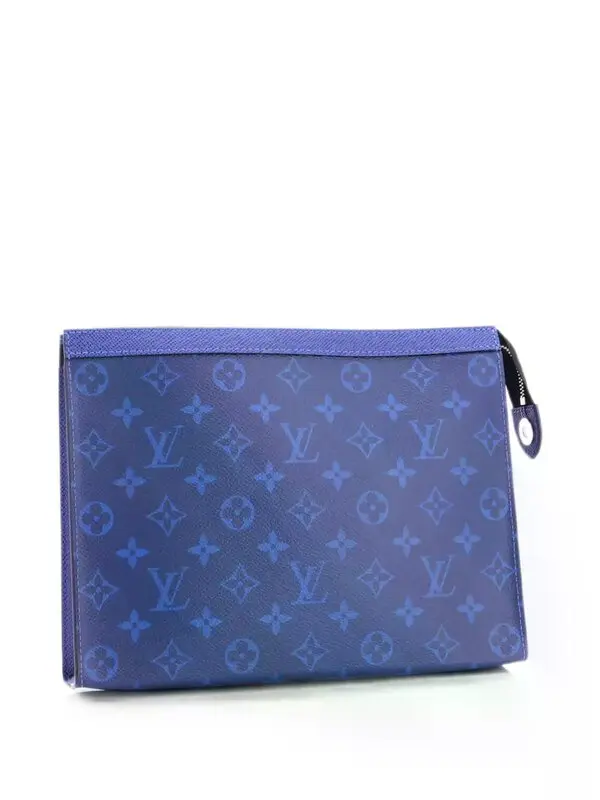 LOUIS VUITTON Pochette Voyage Monogram Taigarama Mm Clutch Bag
