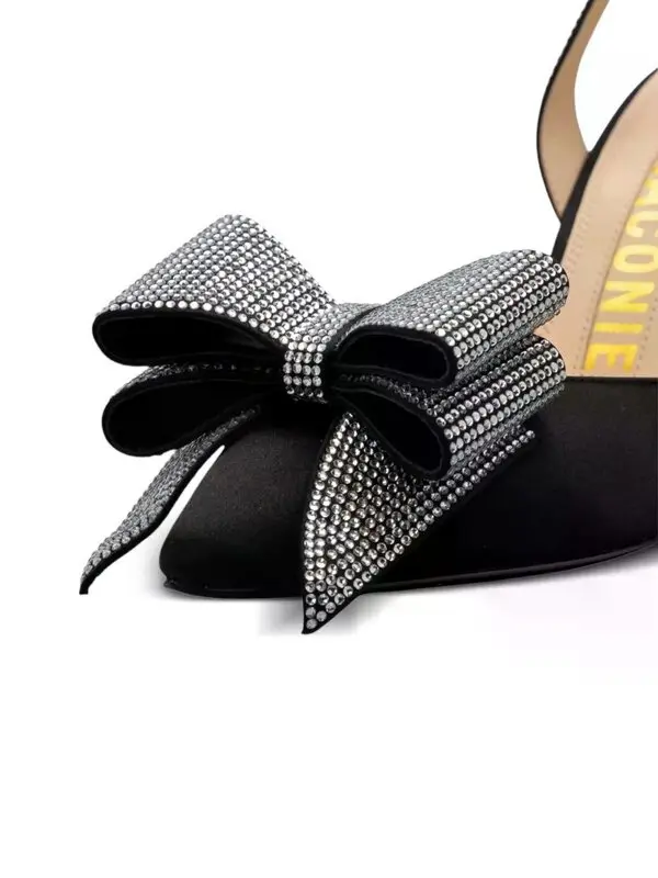 KAT MACONIE Crystal-embellished Bow Slingback Pumps