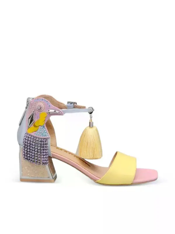 KAT MACONIE Bird Embellishment Sandals - Yellow