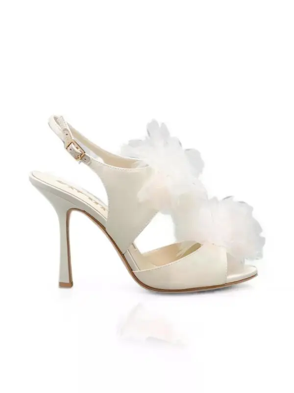KAT MACONIE Ruffle-trimmed Slingback Sandals - Neutrals
