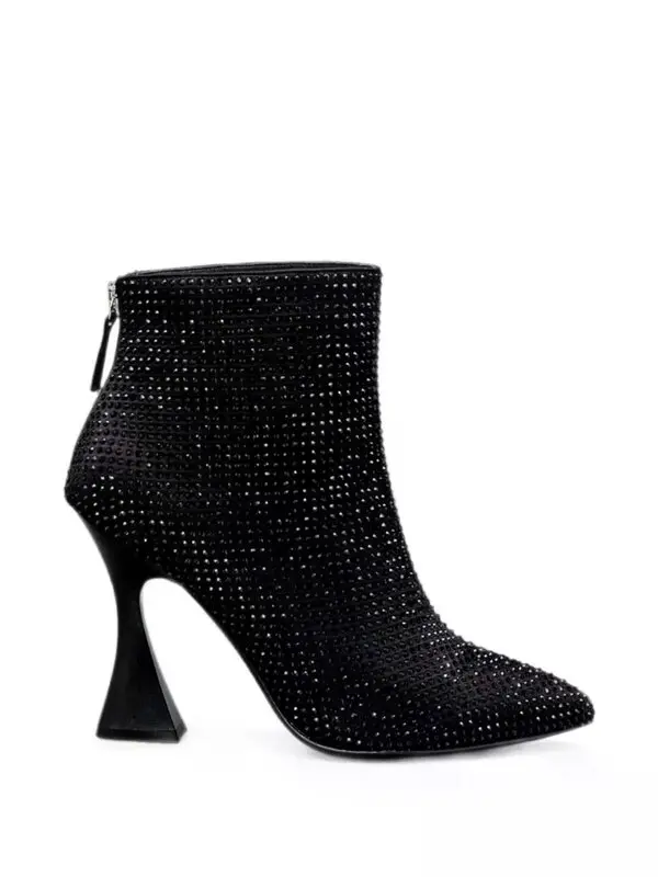 KAT MACONIE Crystal-embellished Pointed-toe Ankle Boots - Black