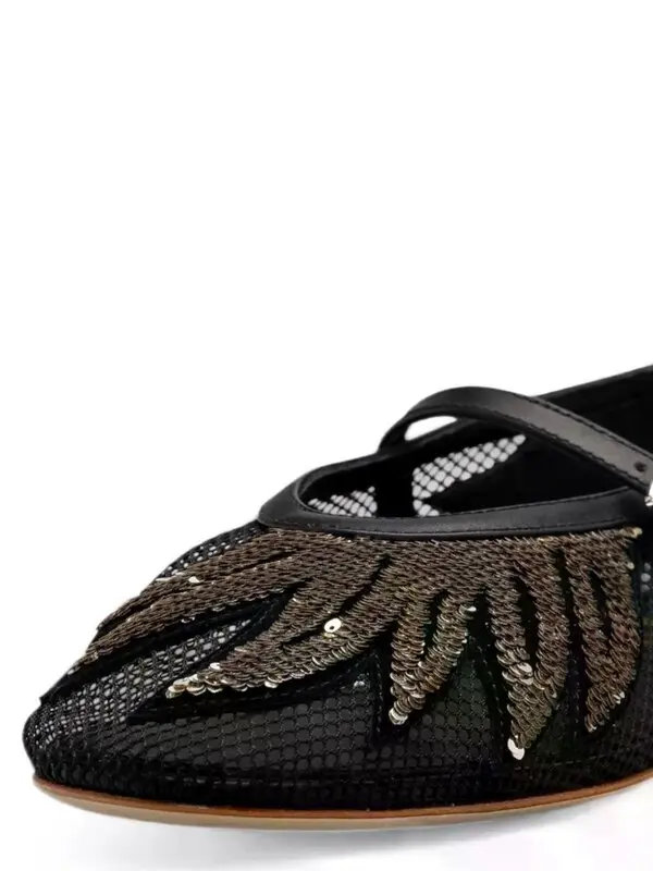 KAT MACONIE Joanna Sequin-embellished Ballet Flats - Black