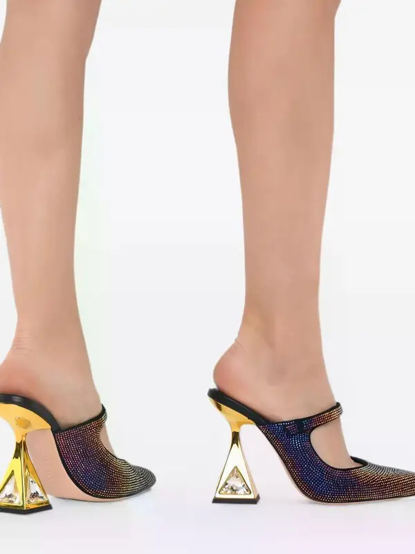 KAT MACONIE Crystal-embellished Pointed-toe Mules