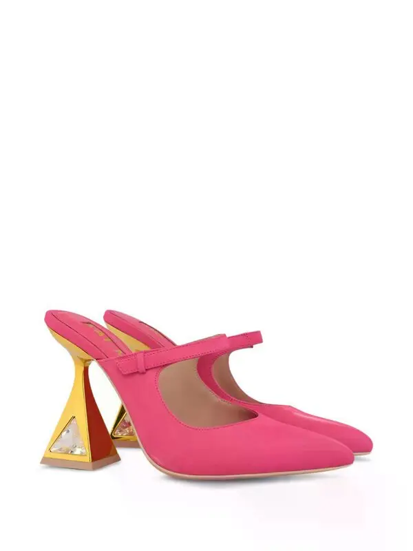 KAT MACONIE Crystal-embellished Pointed-toe Mules