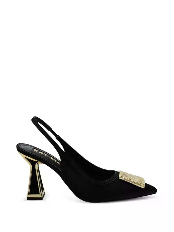 KAT MACONIE Logo-plaque Pointed-toe Slingback Pumps - Black