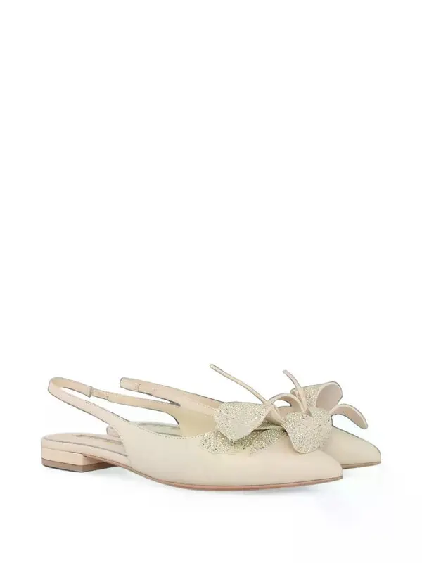 KAT MACONIE Floral-applique Slingback Ballet Flats