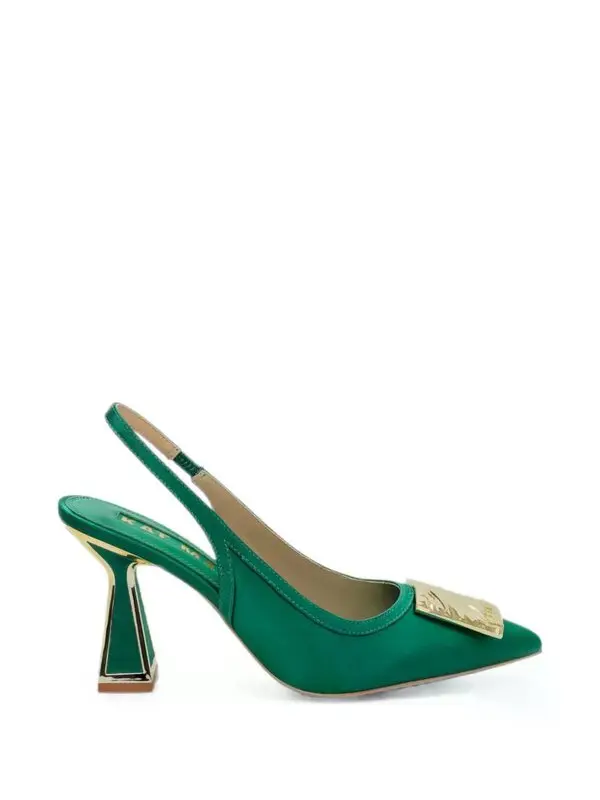 KAT MACONIE Logo-plaque Slingback Pumps - Green