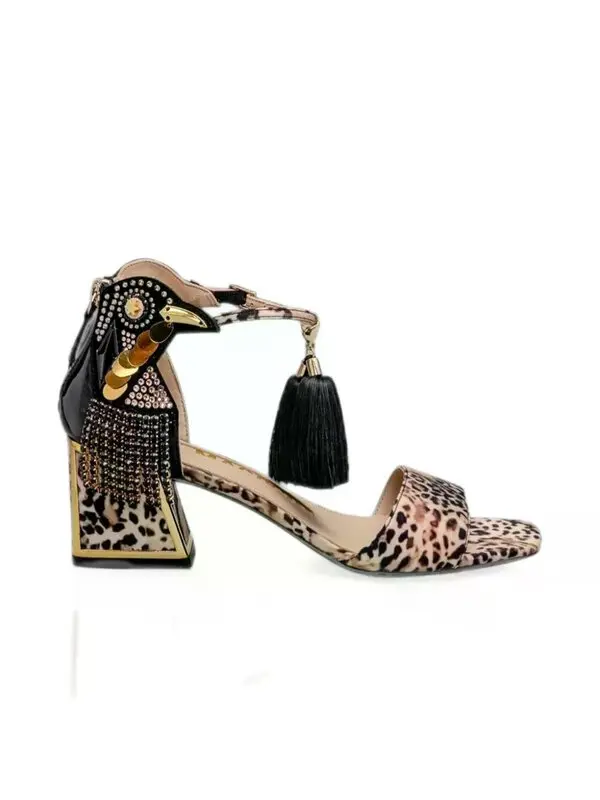 KAT MACONIE Leopard-print Embellished Sandals