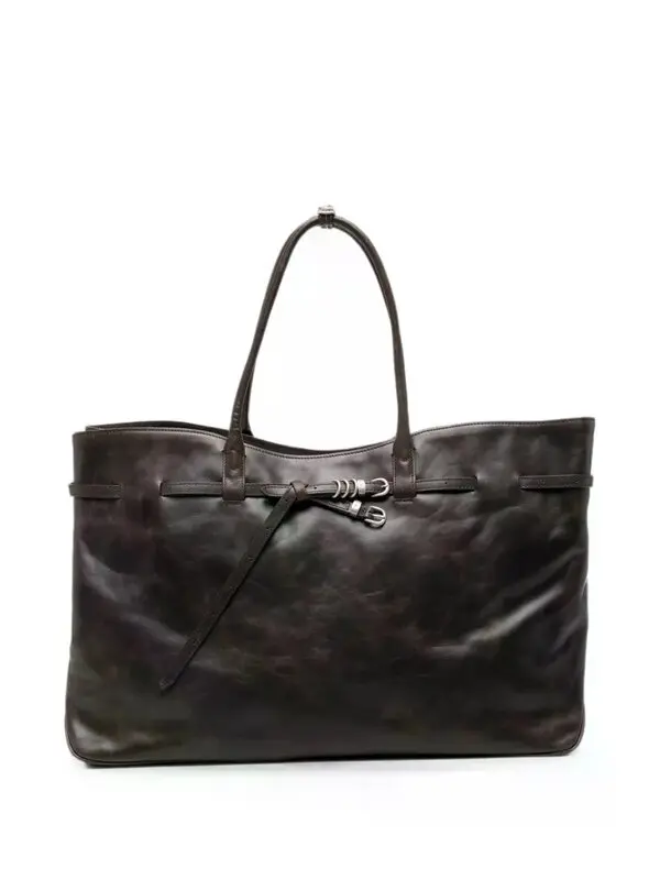 MARGESHERWOOD Buckle-detail Leather Shoulder Bag - Brown