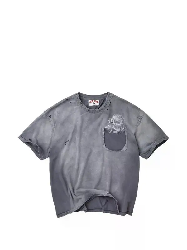 VALE FOREVER Skull-print Distressed-effect T-shirt