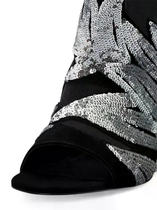 KAT MACONIE Sequin-embellished Peep-toe Sandals