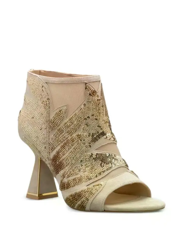 KAT MACONIE Fiona Sequin Embellishment Boots - Gold