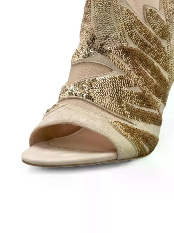 KAT MACONIE Fiona Sequin Embellishment Boots - Gold