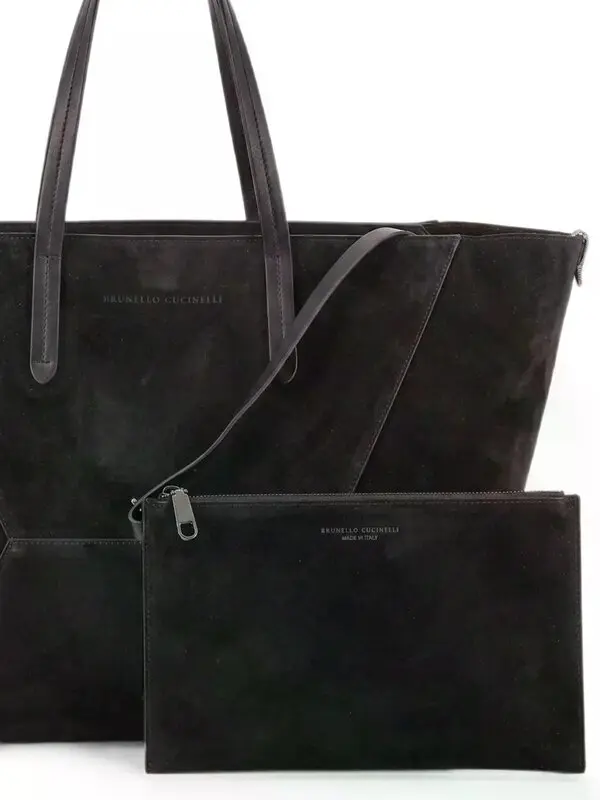 Brunello Cucinelli Suede Panelled Tote Bag