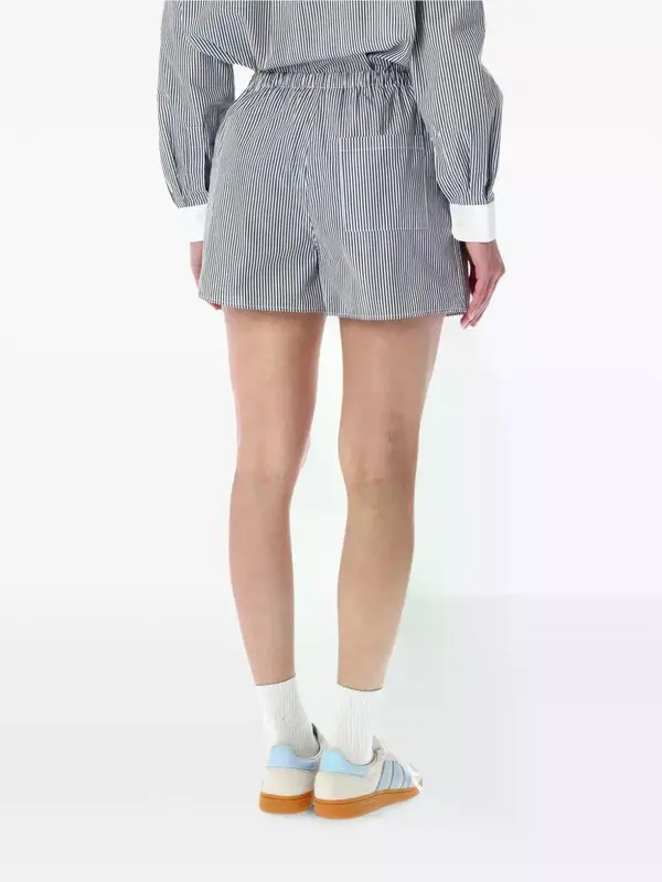SPORTY & RICH Vertical Stripe Elasticated Waist Shorts - Blue