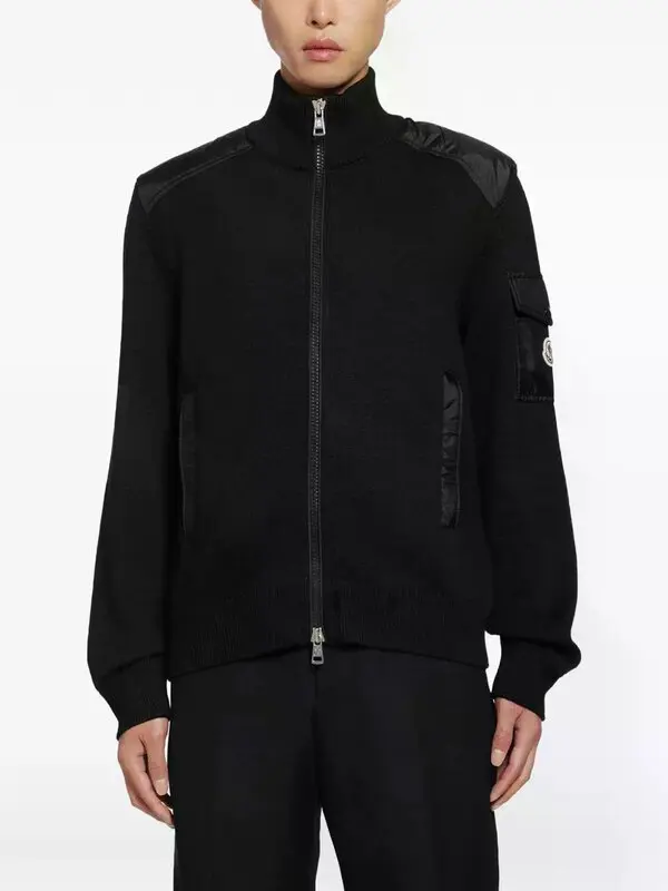 Moncler High-neck Cardigan With Padded Panels
