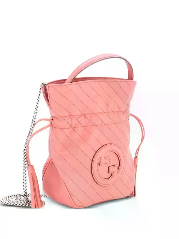 Gucci Blondie Nm Diagonal Quilted Leather Mini Bucket Bag - Pink