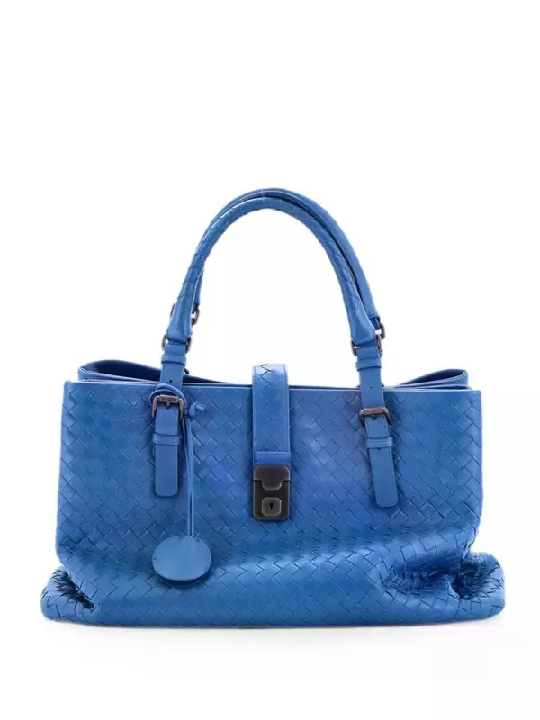 Bottega Veneta Roma Bag Intrecciato Nappa Medium Tote Bag - Blue