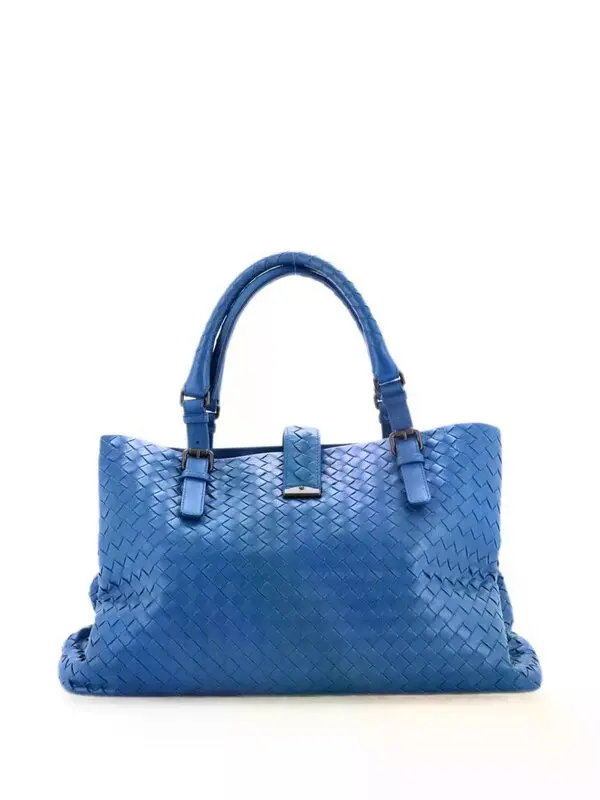 Bottega Veneta Roma Bag Intrecciato Nappa Medium Tote Bag - Blue