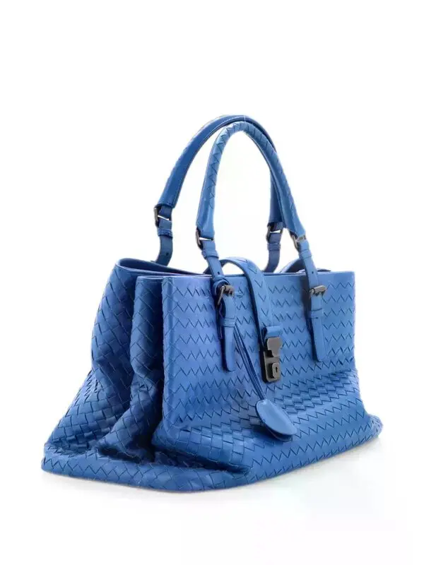 Bottega Veneta Roma Bag Intrecciato Nappa Medium Tote Bag - Blue