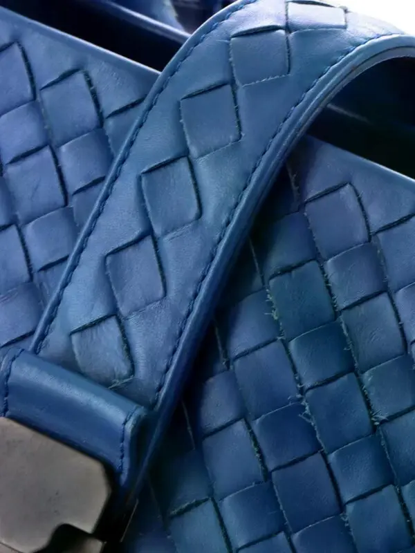 Bottega Veneta Roma Bag Intrecciato Nappa Medium Tote Bag - Blue