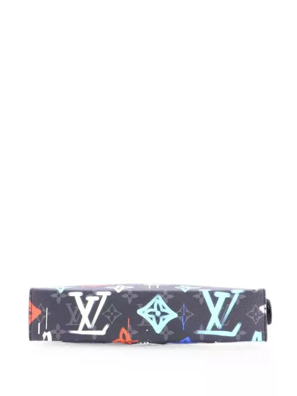 LOUIS VUITTON Pochette Voyage Graffiti Monogram Eclipse Canvas Mm Clutch Bag