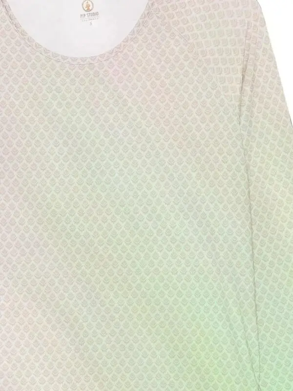 PIP STUDIO Leaf-print Raglan-sleeve T-shirt