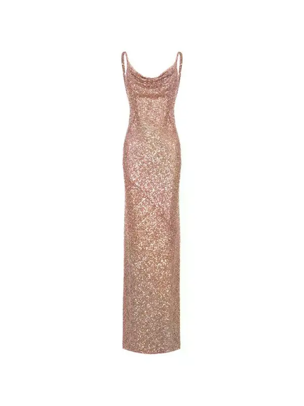 ROSERRY Margot Sequin-embellished Cowl-neck Maxi Dress
