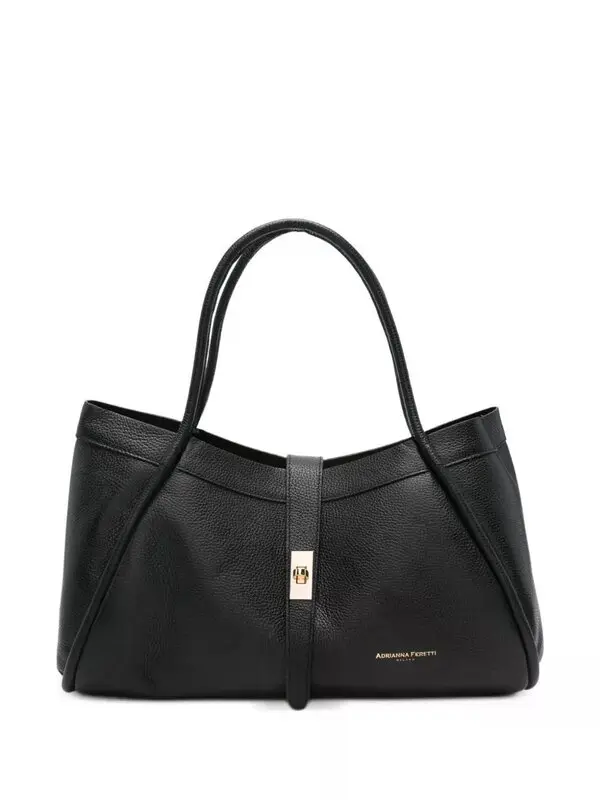 ADRIANNA FERETTI Pebbled Leather Tote Bag