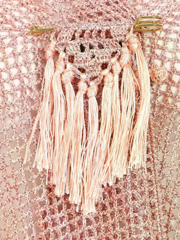 CHIARA IS Fringed Open-knit Scarf